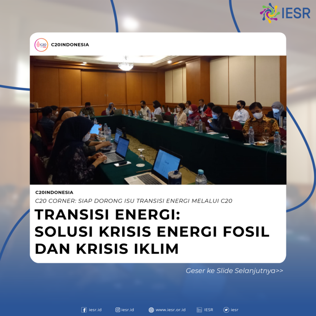Transisi Energi: Solusi Krisis Energi Fosil dan Krisis Iklim - IESR