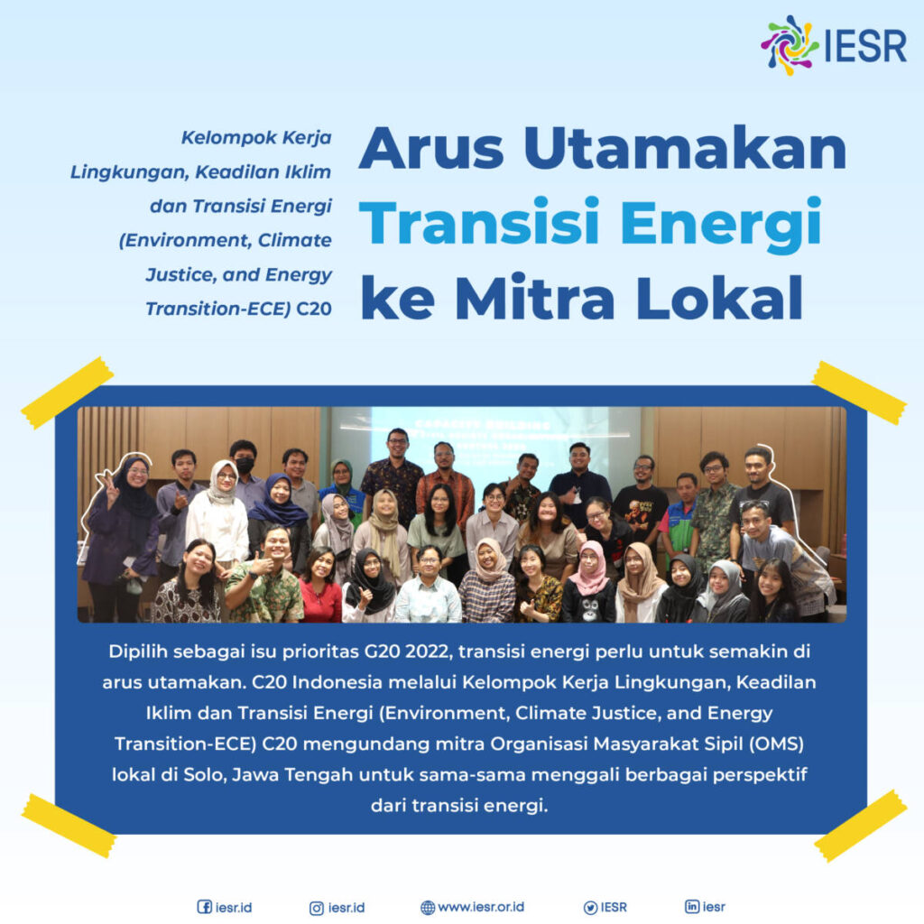 Arus Utamakan Transisi Energi ke Mitra Lokal - IESR