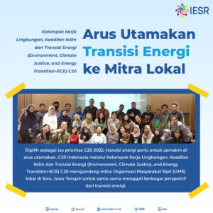 Arus Utamakan Transisi Energi ke Mitra Lokal - IESR