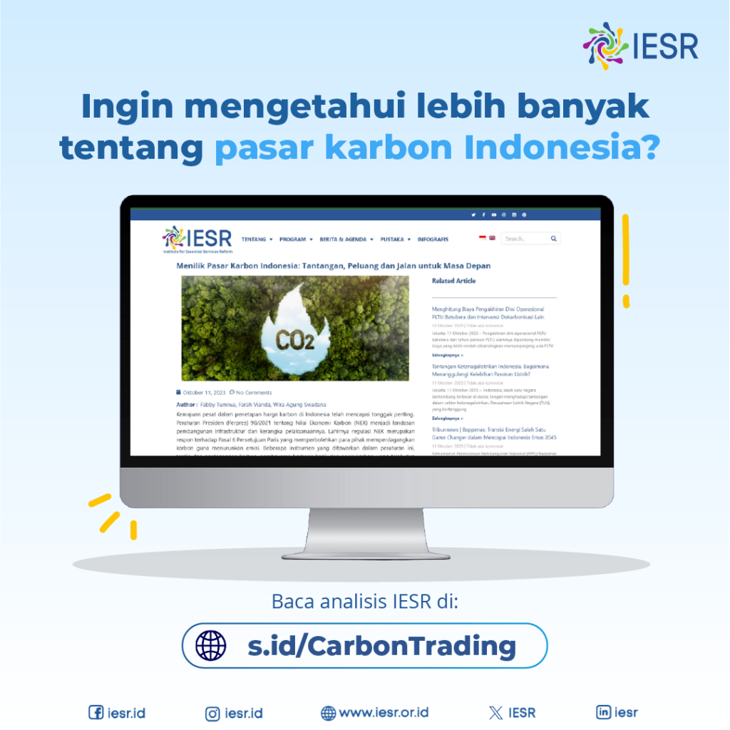 Atasi Keterbatasan Pendanaan Publik untuk Transisi Energi, Pembiayaan Karbon Bisa Jadi Solusi - IESR