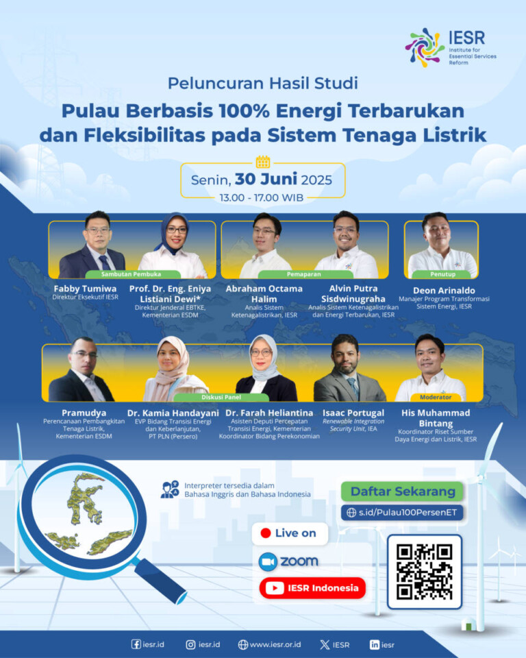 Peluncuran Hasil Studi Pulau Berbasis 100% Energi Terbarukan dan Fleksibilitas pada Sistem ...